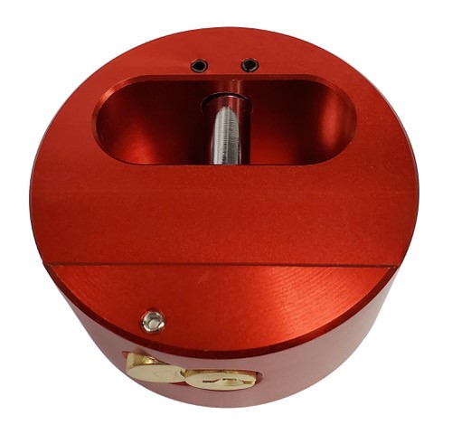NEW! Aluminum “Hockey Puck” – Internal Shackle Padlock (Red) - TRIMAX Locks